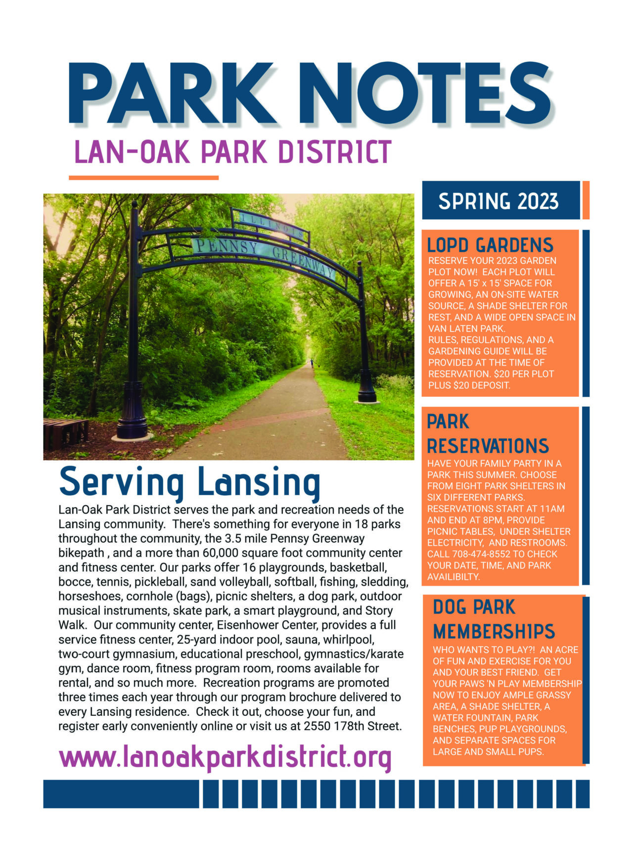 Lan-Oak Park District | Parks Department Lansing Illinois